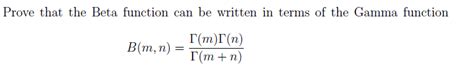 solved prove that the beta function can be written in terms