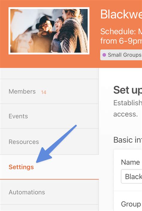 Manage Group Settings Groups