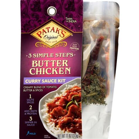 Pataks Curry Sauce Kit Butter Chicken Mild 1 Each Instacart