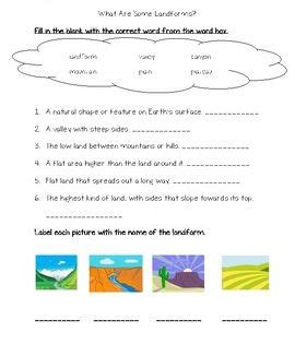 Science Fusion Rd Grade Unit Lesson What Are Some Landforms Worksheets Library