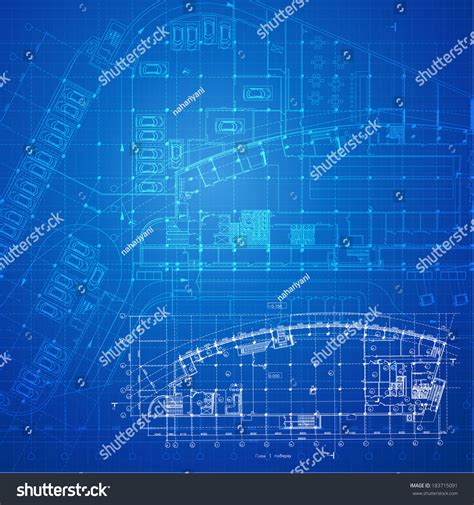 Urban Blueprint Vector Architectural Background Part Stock Vector Royalty Free 183715091
