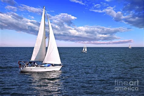 Sailboats At Sea Photograph By Elena Elisseeva Pixels