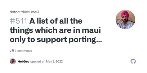 a list of all the things which are in maui only to support porting of
