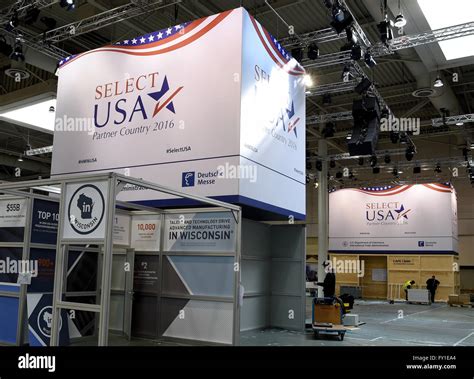 Hanover Germany 20th Apr 2016 Exhibition Booths Of This Years