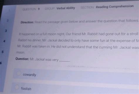 Ouestion Abolp Verbal Ability Section Studyx