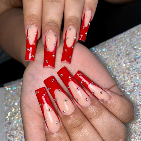 33 Stunning Coffin Red Nail Designs You Need To Try Nail Designs Daily