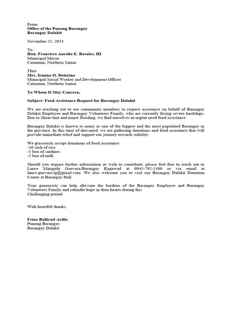 Mswdo Food Request Pdf