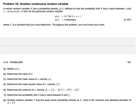 Solved Problem Another Continuous Random Variable A Chegg