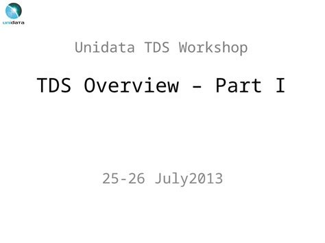 Ppt Unidata Tds Workshop Tds Overview Part I Dokumen Tips