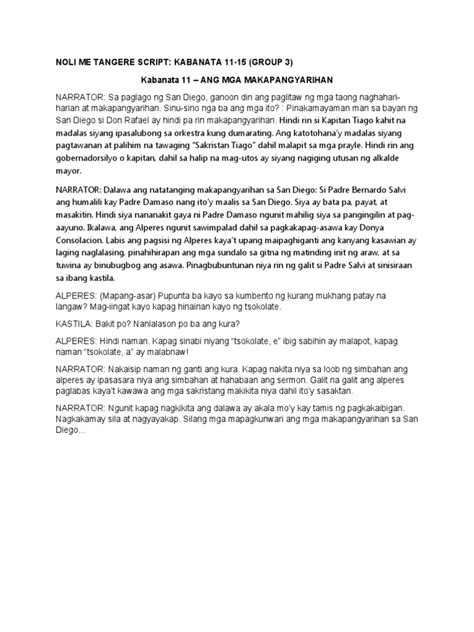 Noli Me Tangere Script Kabanata 11 15 Pdf