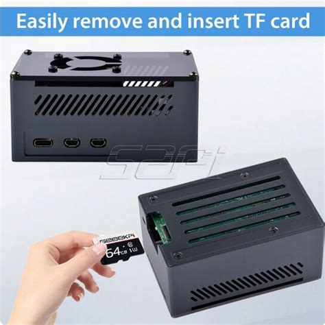 Алуминиев корпус за Raspberry Pi 5 с вентилатор и радиатори от чиста