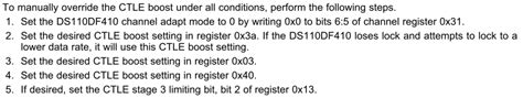 DS110DF410 How To Manually Override The CTLE Gain Boost To A Fixed Value Interface Forum