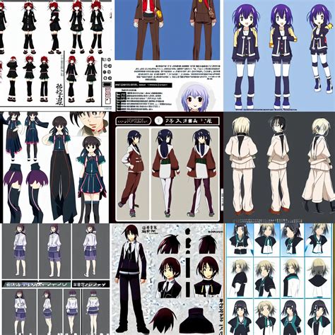 Hikari Natsume Anime Character Reference Sheet Stable Diffusion