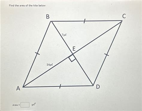 solved find the area of the kite below