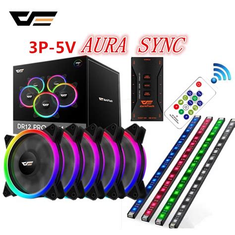 Darkflash Dr12 Pro 3P 5v AURA SYNC Computer PC Cooling Fan RGB Adjust