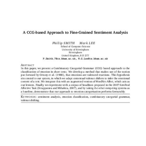 A Ccg Based Approach To Fine Grained Sentiment Analysis Acl Anthology