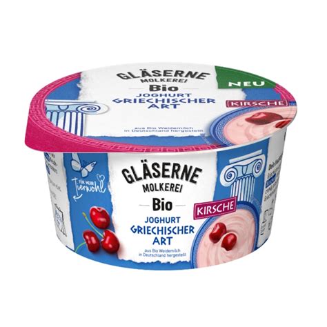 Unser neuer Joghurt Griechischer Art mit Frucht Gläserne Molkerei