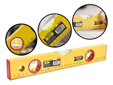 Nivel De Aluminio 3 Bolhas Com Régua 30 Cm E 12 Polegadas Mercadolivre