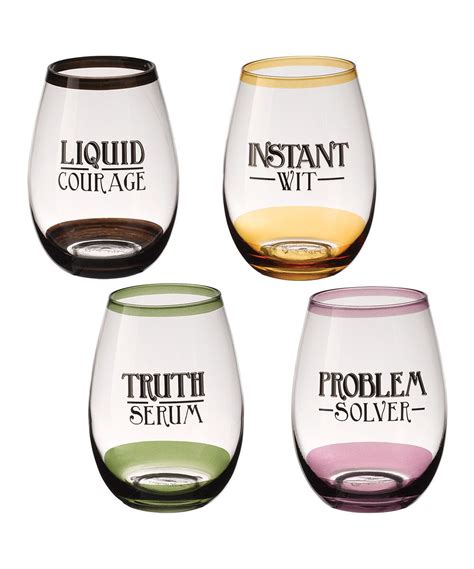 Look At This Witty Stemless Wine Glass Set On Zulily Today Wine Glass