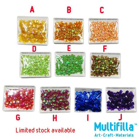 Sequins 6mm 8g Assorted Colors Multifilla