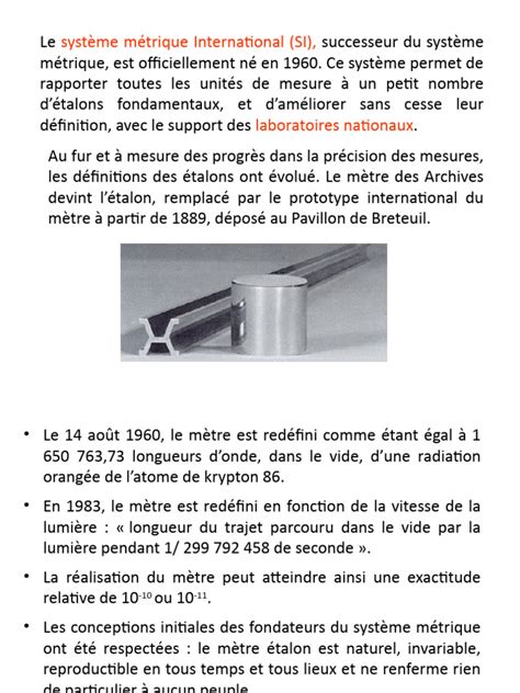 Chapitre Ii Systeme Metrique International Pdf Mètre Kilogramme