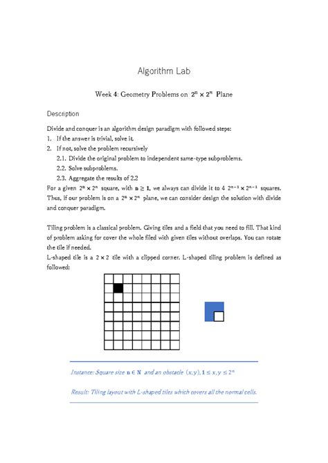 Week4 Lab Of Algorithms Algorithm Lab Week 4 Geometry Problems On