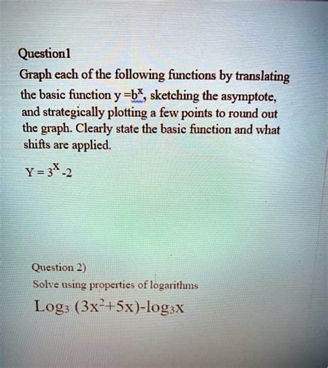solved question 1 graph each of the following functions by