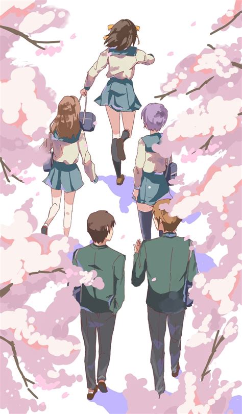 Suzumiya Haruhi Nagato Yuki Asahina Mikuru Kyon And Koizumi Itsuki
