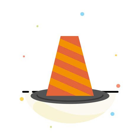 Cone Protection Road Roadblock Stop Warning Abstract Flat Color Icon