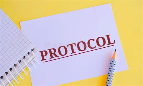 Protocol Word Written On Wood Block Protocol Text On Wooden Table For