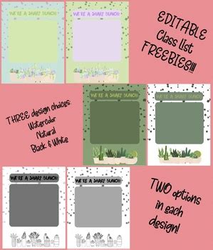 EDITABLE Class List FREEBIE By Fostering Love Finds TPT