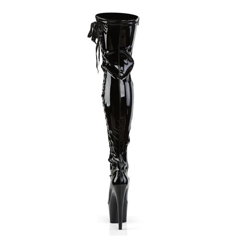 Adore 3050 7 Black Stretch Patent Pole Dancer Kinky Boots Pole