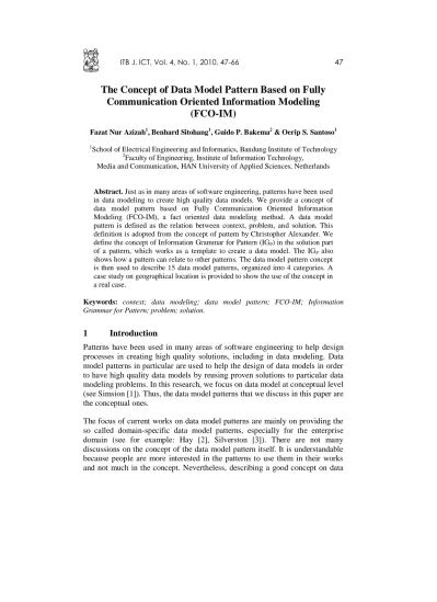 View Of The Concept Of Data Model Pattern Based On Fully Communication Oriented Information