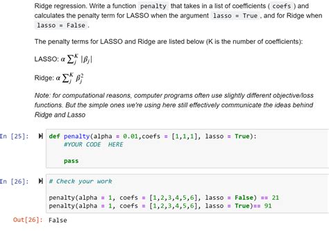Solved Ridge Regression Write A Function Penalty That Takes