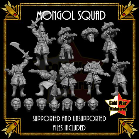 3d Printable Steppe Infantry Squad By Cold War Miniatures