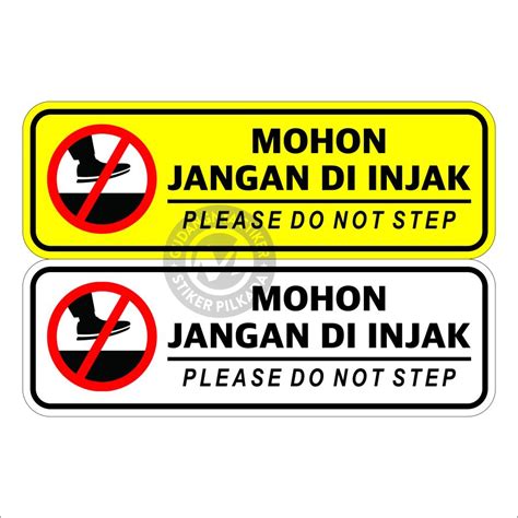 Jual Stiker Vynil Mohon Jangan Diinjak Indonesiashopee Indonesia