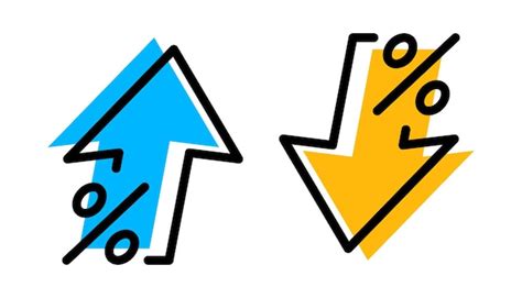 Premium Vector Percent With Arrows Up And Down Arrow With Percentage