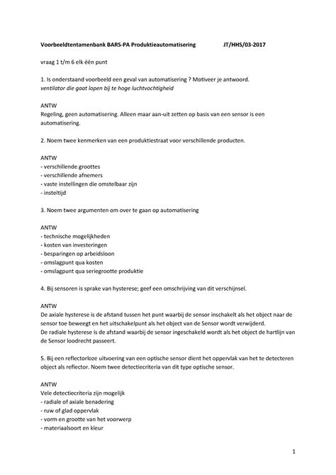 Proef Oefen Tentamen Maart 2017 Vragen En Antwoorden