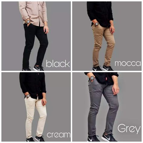 Celana Chino Chinos Panjang Pria Bahan Melar Shopee Indonesia