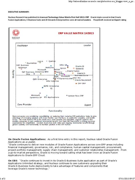 Nucleus Erp Pdf Enterprise Resource Planning Oracle Corporation