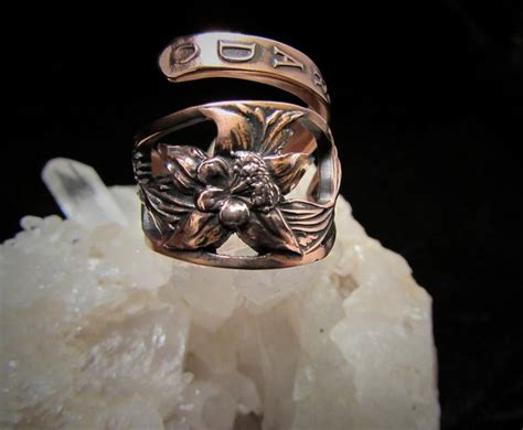 Copper Spoon Ring Solid Copper Colorado Spoon Ring Hibiscus Flower