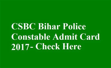 CSBC Bihar Police Constable Admit Card Released Csbc Bih Nic In QuintDaily