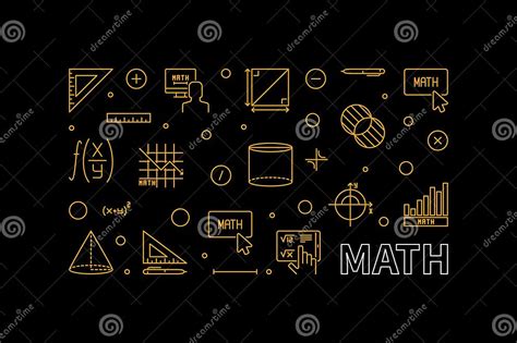 math vector concept outline banner mathematics horizontal