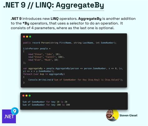 introducing new linq methods with aggregateby steven giesel posted on the topic linkedin