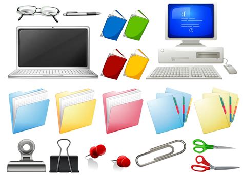 Objets Informatiques Et Bureautiques 298555 Art Vectoriel Chez Vecteezy