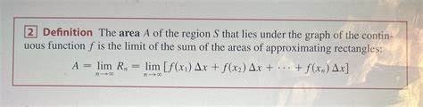 solved use definition 2 ﻿to find an expression for the area