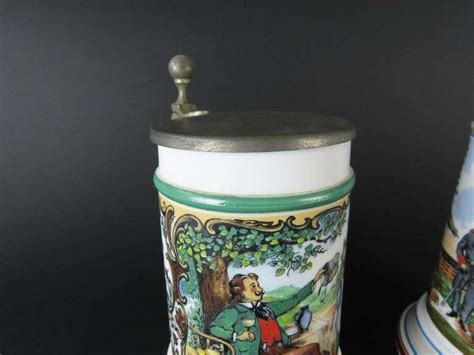 Lot Of 2 Vintage German Beer Steins With Pewter Lids Gc5 Auctions