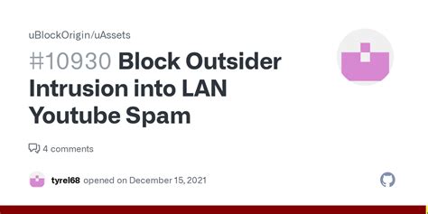Block Outsider Intrusion Into Lan Youtube Spam · Issue 10930