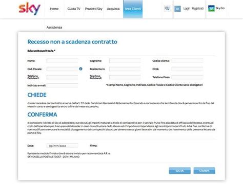 Modulo Disdetta Sky Salvatore Aranzulla