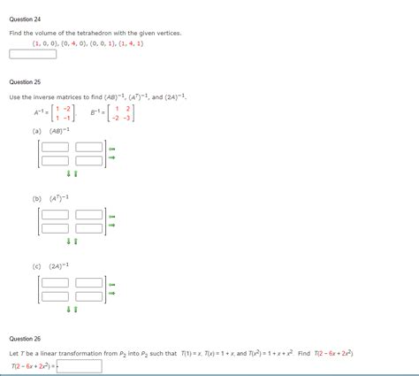 Solved Question Find The Volume Of The Tetrahedron With Chegg